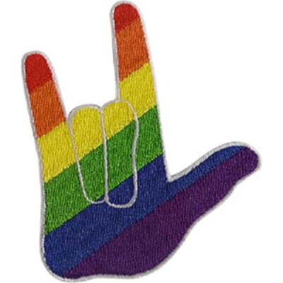 LGBTQ Rock On Queer - Sew Iron on, Embroidered Artwork - Patch - 3.1" X ...