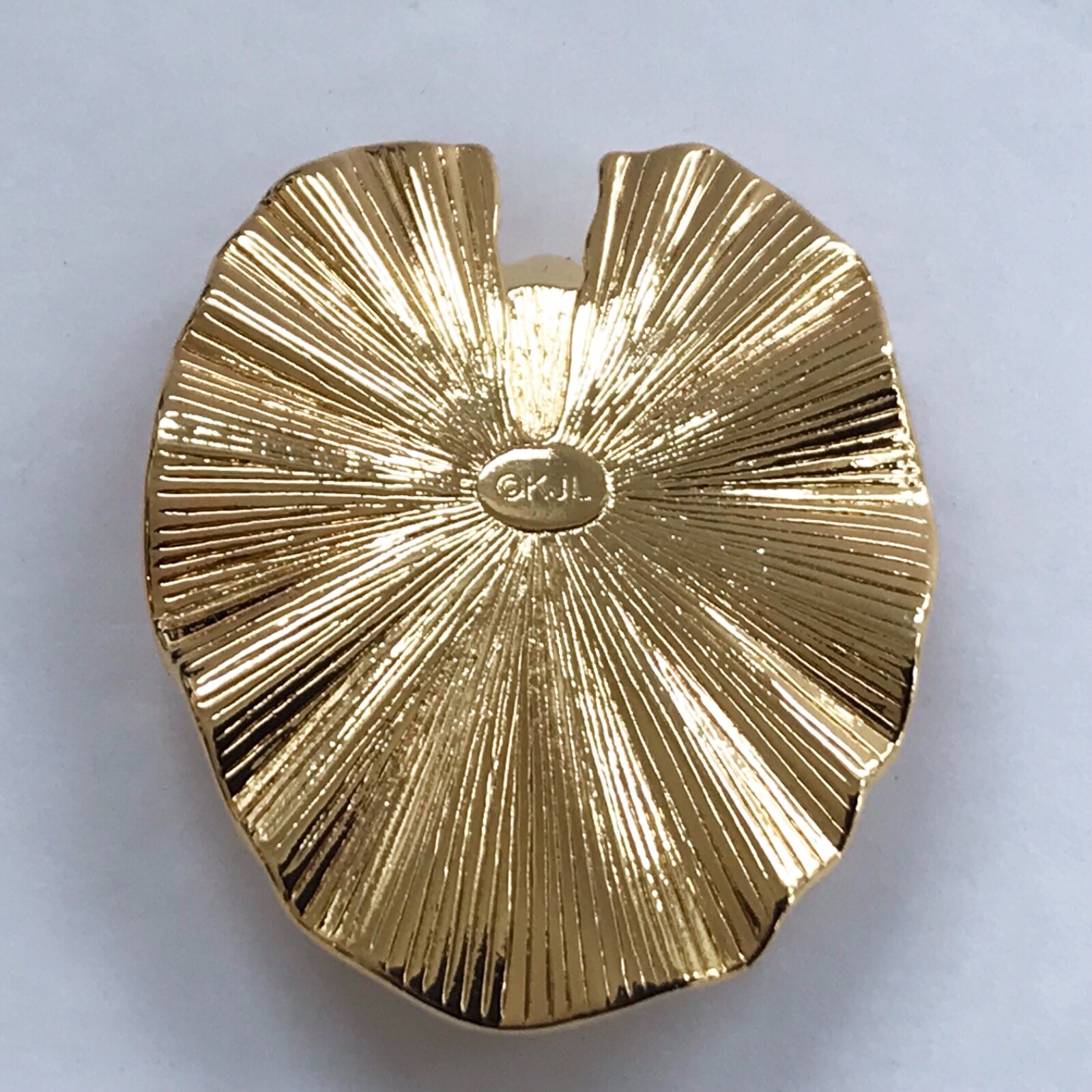 KJL Kenneth Jay Lane Frog & Lillypad Brooch Pin Critter Series Trinket ...