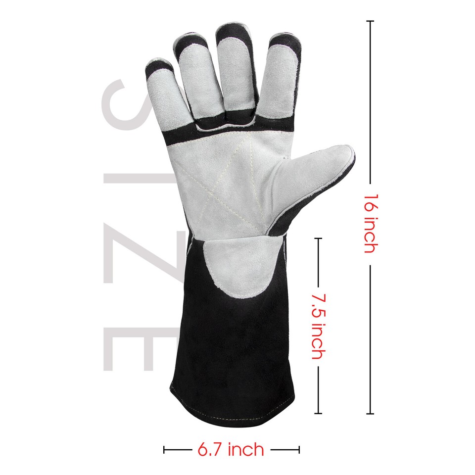 Leather Forge MIG Welding Gloves 40cm,with Kevlar Stitching, Heat/Fire ...
