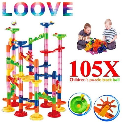 105Pcs Marble Run Race Construction Maze Ball Track DIY Building Block ...