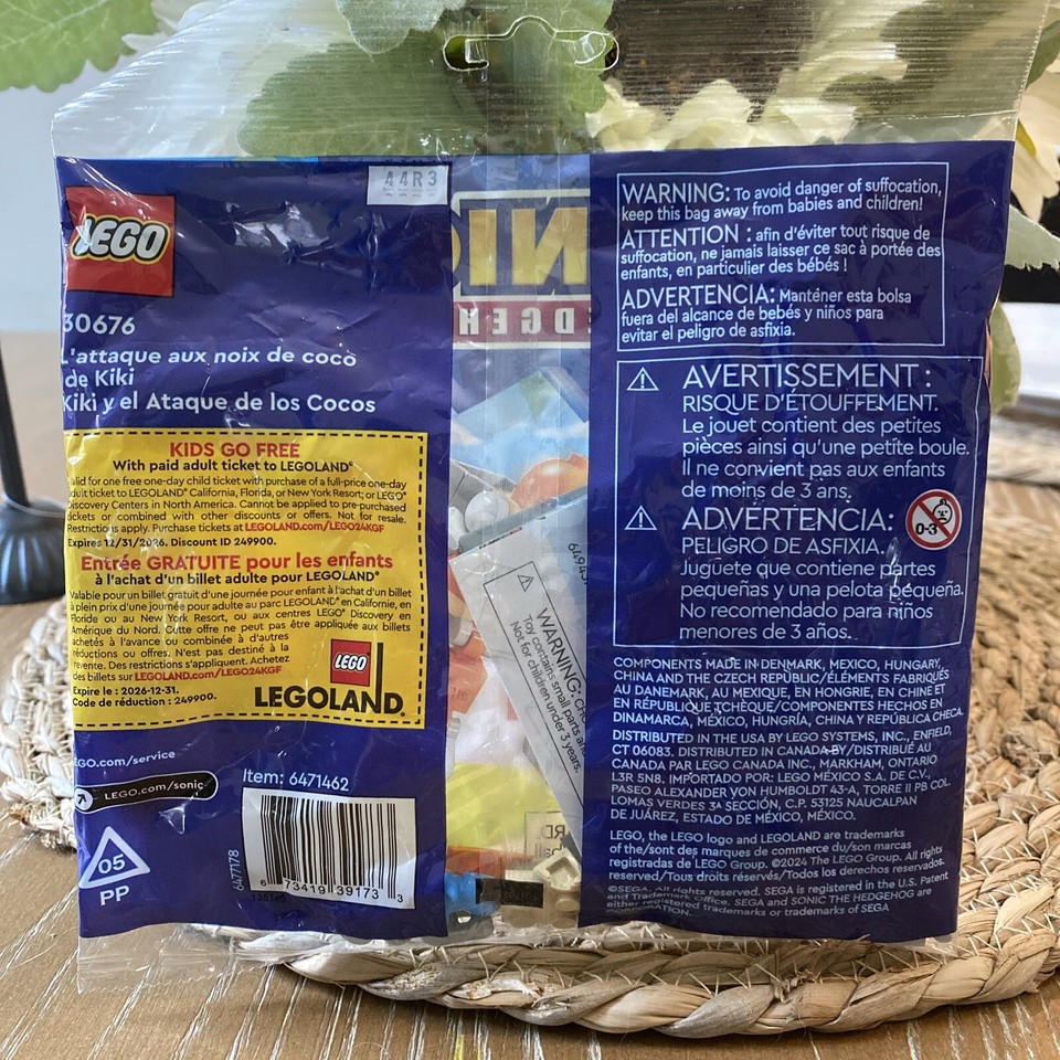 LEGO 30676 Sonic The Hedgehog Kiki's Coconut Attack Polybag NEW SEALED ...