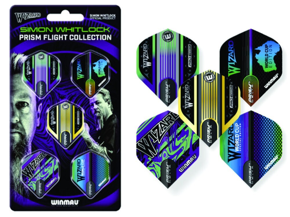 Simon Whitlock Prism Flight Collection Set of Five Dart Flights ...