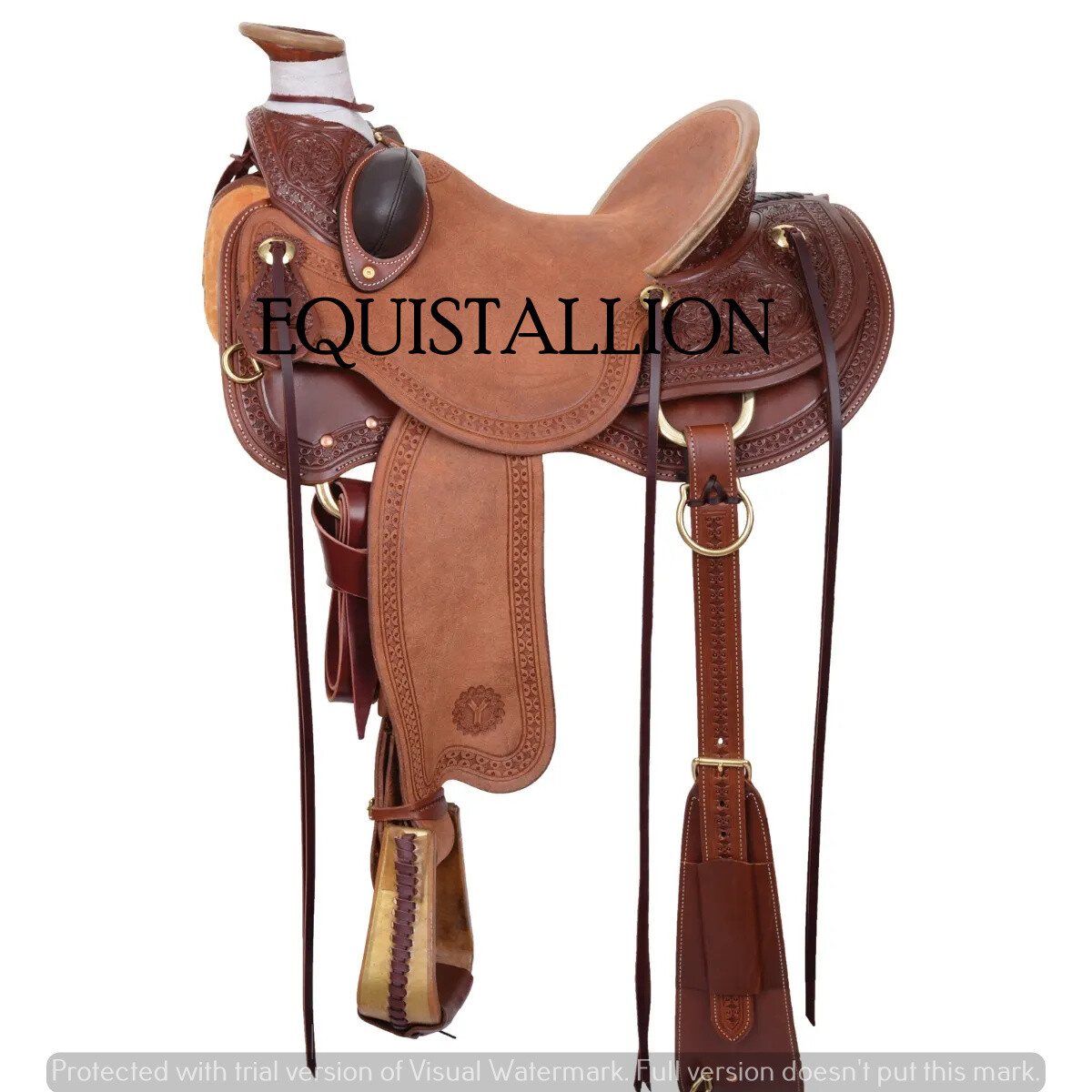 New leather horse saddle western wade tree saddles roping ranch 10-18 ...