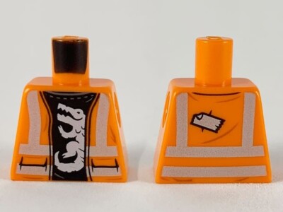 LEGO 973pb3676 Torso Safety Vest with Silver Reflective Stripes and ...