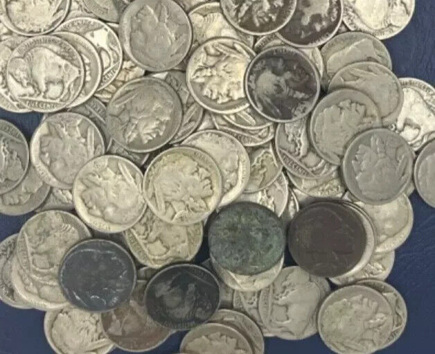 Lot of 200 CULL Buffalo Nickels P D S 5 ROLLS - AG / G / WORN / DAMAGED ...