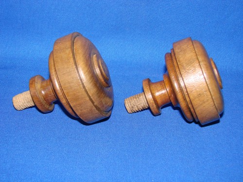 Vintage Pair Of Wooden Finials, Solid Walnut - Hand Turned | eBay