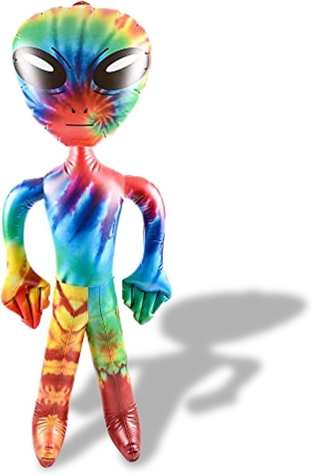 GIANT 63" TIE DYE ALIEN INFLATE INFLATABLE BLOW UP PROP UFO GAG GIFT ...