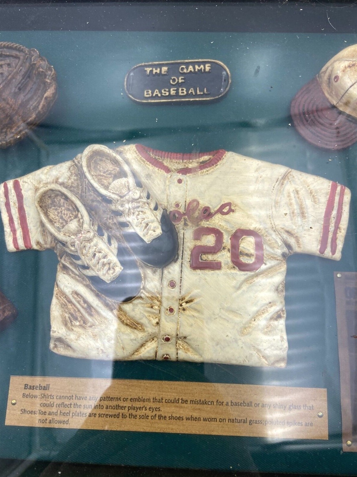 Beutiful BABE RUTH, Orioles"The Game of Baseball" Glass and Wood ...