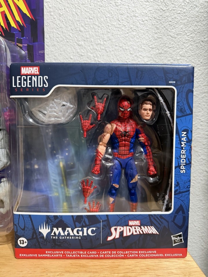Marvel Legends Spiderman Retro Rhino and MTG Battle Damaged Spider-Man ...