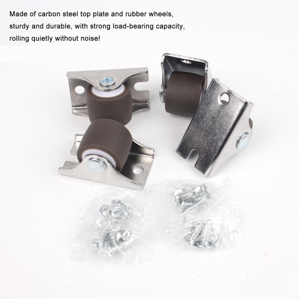 Fixed Caster Wheels ,Low Profile Small Casters with Screws, Silent ...