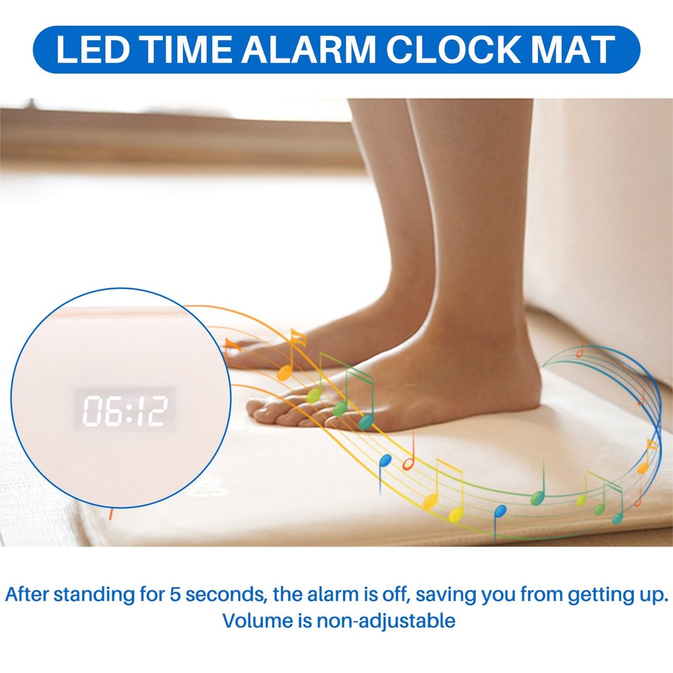 Alarm Clock Stand on Pressure Sensitive Battery Alarm Clock Mat Floor ...