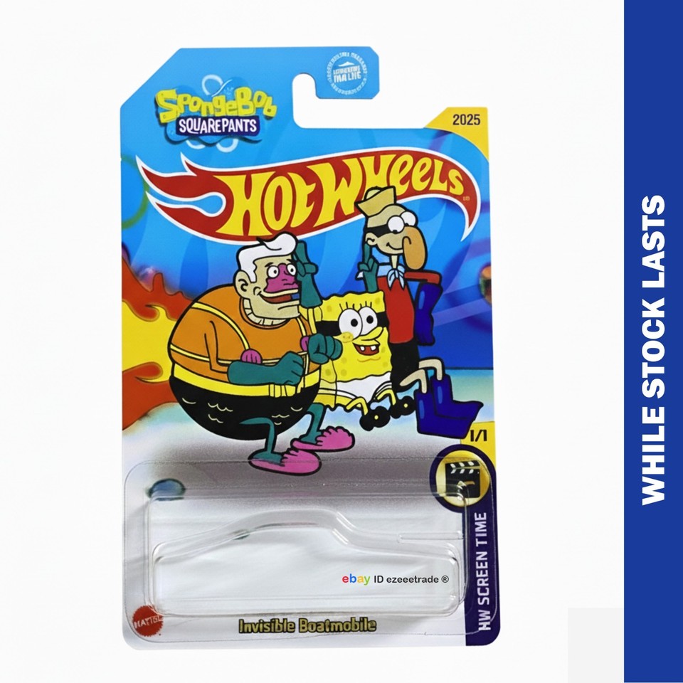 Hot Wheels Custom Display Card Size Mainline Spongebob Invisible Boat ...