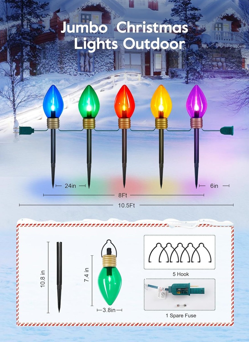 Large Lighted Led Christmas Pathway Marker