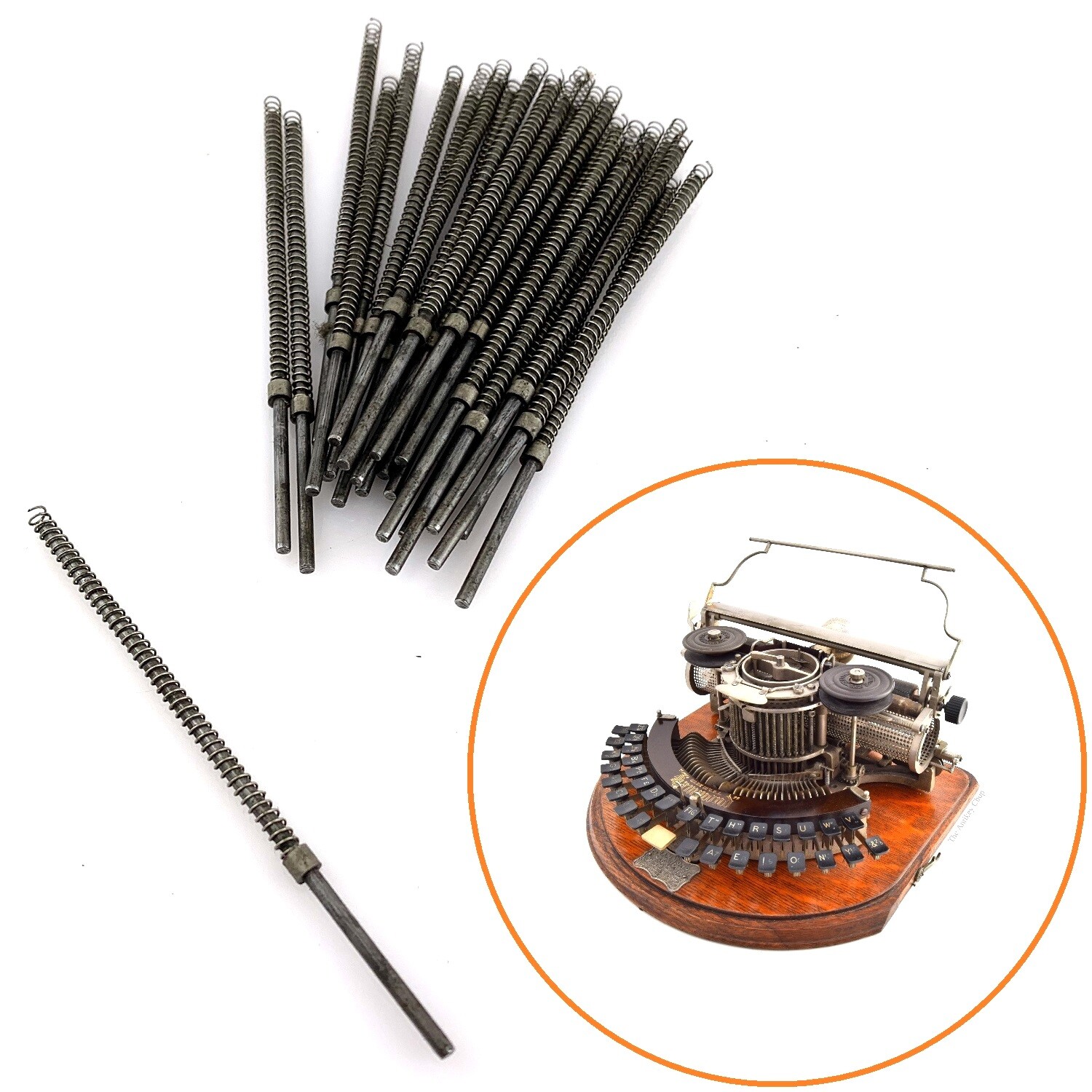 One (x1) Rod & Spring for Hammond No.2 Typewriter Antique Vtg Part Type ...