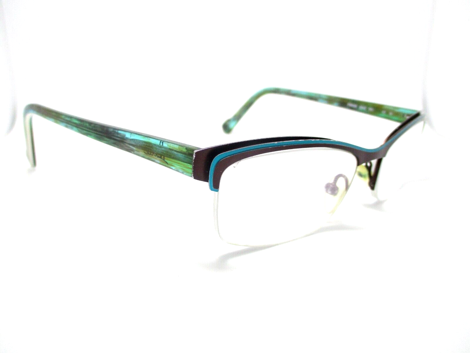JF REY Petite PM020 Eyeglasses Brown Turquoise Semi-Rimless Frame 50mm ...
