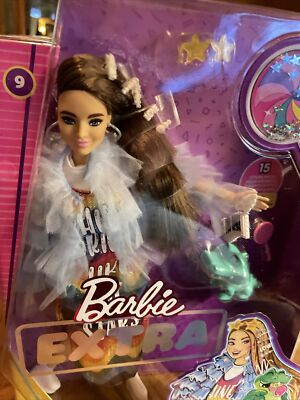 Barbie Extra Doll #9 in Floral in in Blue Ruffled Jacket with Pet ...