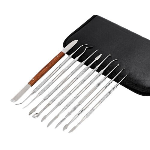 10pcs Set Stainless Steel Dental Tool Kit Lab Equipment Wax Carving ...