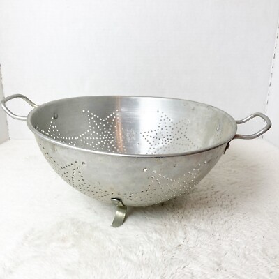 Vintage 11” Metal Star Colander, Strainer, Vintage Strainer, Footed ...