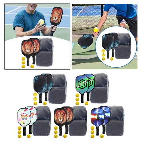 Pickleball Paddles and Carrying Case Comfort Grip with 4 Balls Racquets ...