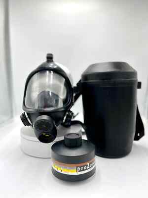 Italian Military Police Gas Mask w/40mm NATO Filter & Case NBC Israeli ...
