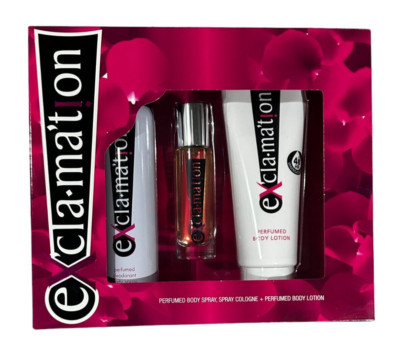 EXCLAMATION 3 PCS SET FOR WOMEN: 0.5 COLOGNE SPRAY + 3 OZ BODY SPRAY ...