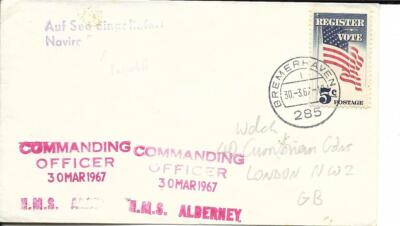 HMS ALDERNEY (P-416) 30 March 1967 Commanding Officer PM Bremerhaven | eBay