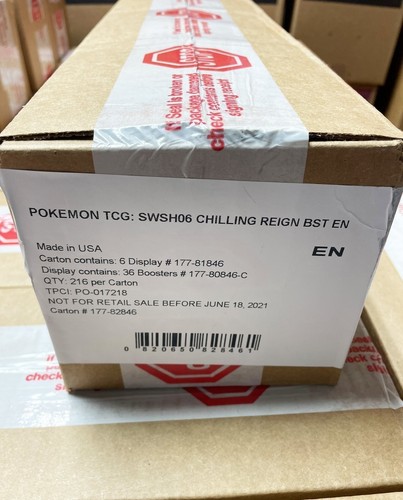 6-Pack CASE Pokemon TCG Chilling Reign Booster Box FACTORY SEALED NEW ...