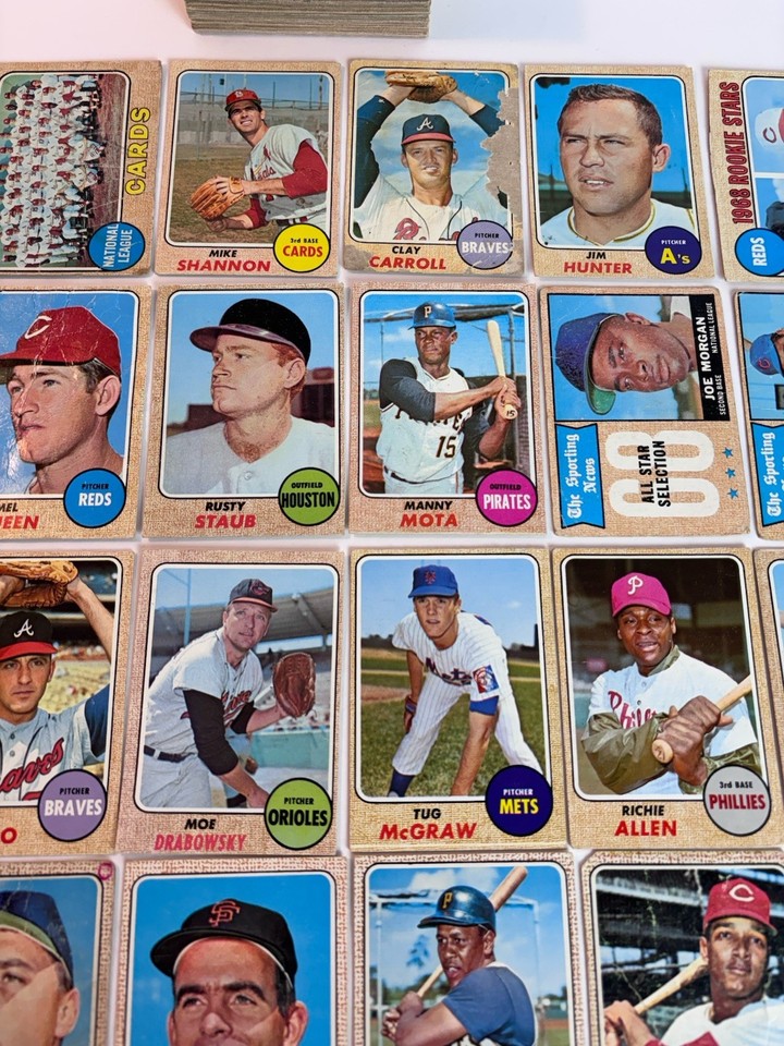 1968 Topps Baseball Card Partial Complete Set 143/598 Stars 33 Mid High ...