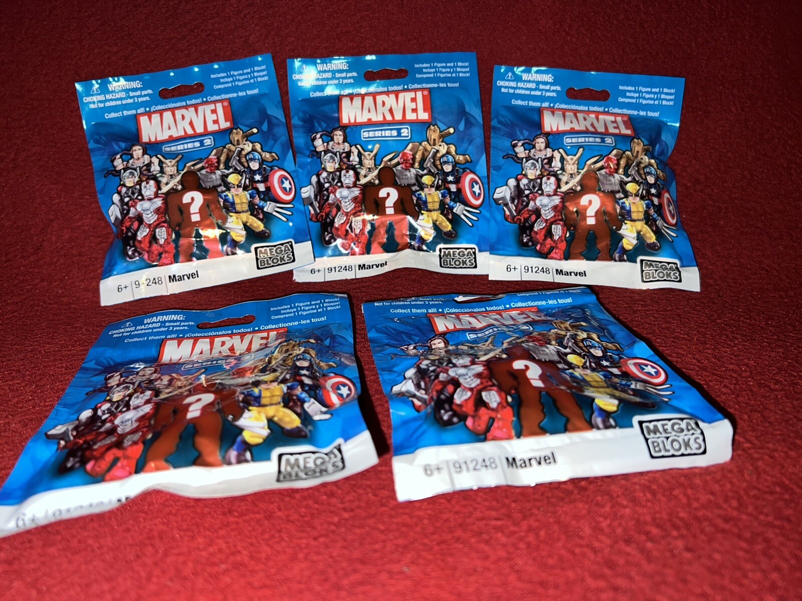 Mega Bloks Marvel Series 2 Lot Of 5 Bags Captain America Drone Red