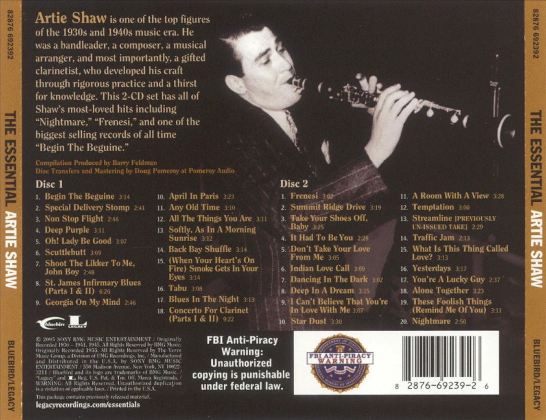 ARTIE SHAW - THE ESSENTIAL ARTIE SHAW NEW CD 828766923926| eBay