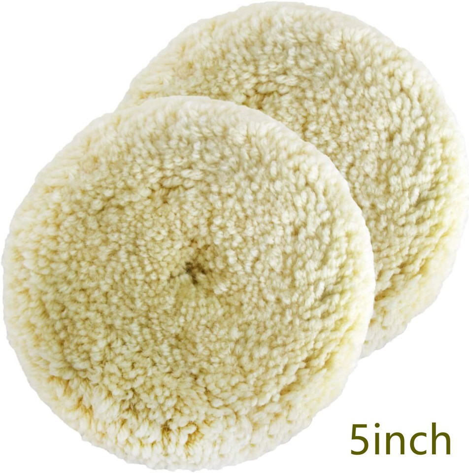 3"-7" wool buffing pads 100% Natural Wool Hook & Loop for Compound ...