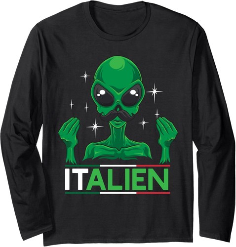 Funny Italian Alien Pun Italy Hand Gesture Long Sleeve Tshirt | eBay