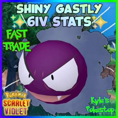 6IV 🌟SHINY🌟 GASTLY POKEMON SCARLET & VIOLET SHINY BATTLE READY | eBay