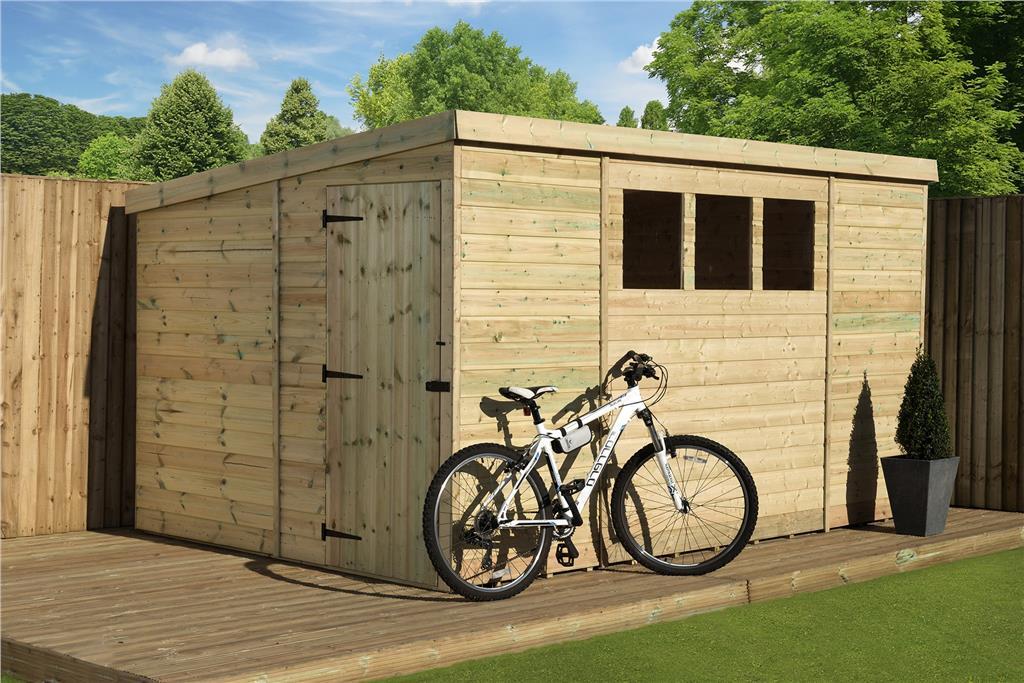 Empire 2500 Pent Garden Shed Wooden 12X5 12ft x 5ft SHIPLAP TONGUE ...