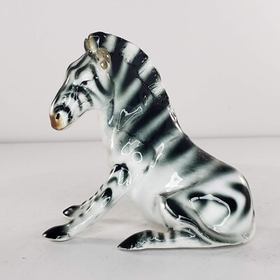 Vintage Bone China Zebra Sitting Figurine | eBay