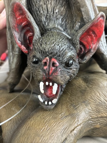 Lot of 2 Realistic Bats Hanging 14" Rubber Bat Halloween Decoration | eBay