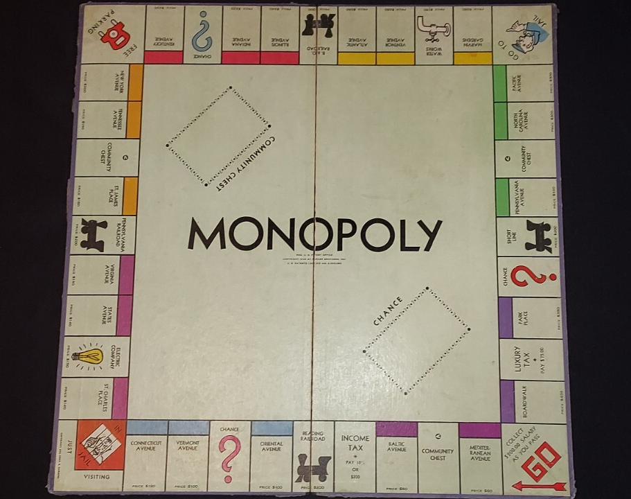*VINTAGE EARLY 1936 BLUE BOX MONOPOLY GAME BOARD 1933 DARROW BOARD* | eBay