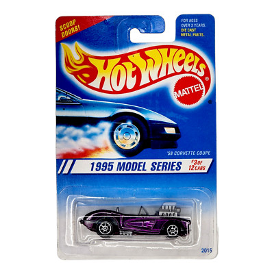 HOT WHEELS '58 Corvette Coupe Purple Chevy 7SP No Chrome Grey Mainline ...