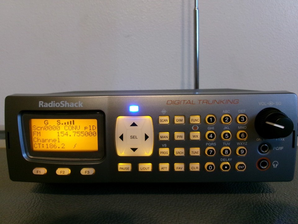Radio Shack PRO-197 1800 CH. Analog/Digital Police/Fire/EMS Scanner-P25 ...