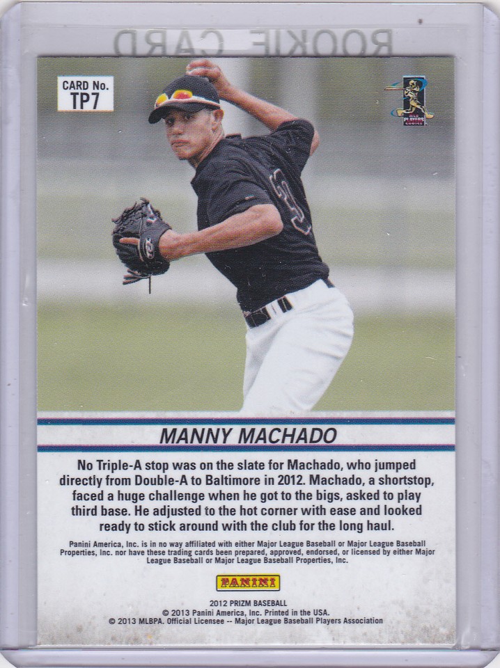 MANNY MACHADO ROOKIE CARD Padres 2012 Top Prospects PRIZM RC Orioles ...