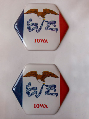 Iowa State Flag Domed Hex Sticker Decal | eBay