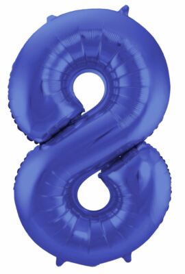 NUMBER 8 BLUE MATT METALLIC FOIL BALLOON 86CM COLOURFUL BIRTHDAY PARTY ...