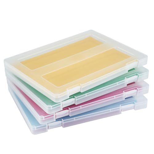 4 Pack Multi-Purpose A4 Paper Storage Box .5 x 11 Plastic Portable ...