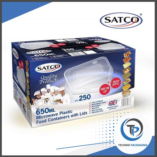 Satco Clear Plastic Food Containers With Lids Microwave Freezer Safe ...