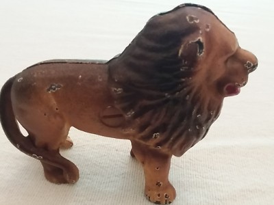 Vintage Coin Bank Cast Iron Lion Repo. | eBay
