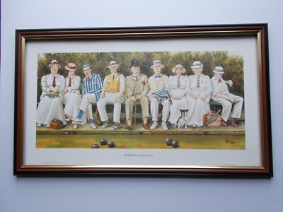 PRINTS BY JEDD LARGE SIZE FRAMED - BOWLS - NINE ENDS DOWN | eBay