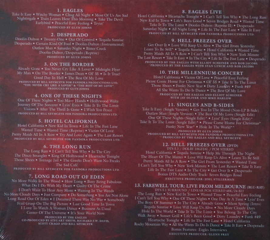Eagles – Legacy 081227932466 EU 12CD+DVD+BD Box Set, Compilation SEALED ...