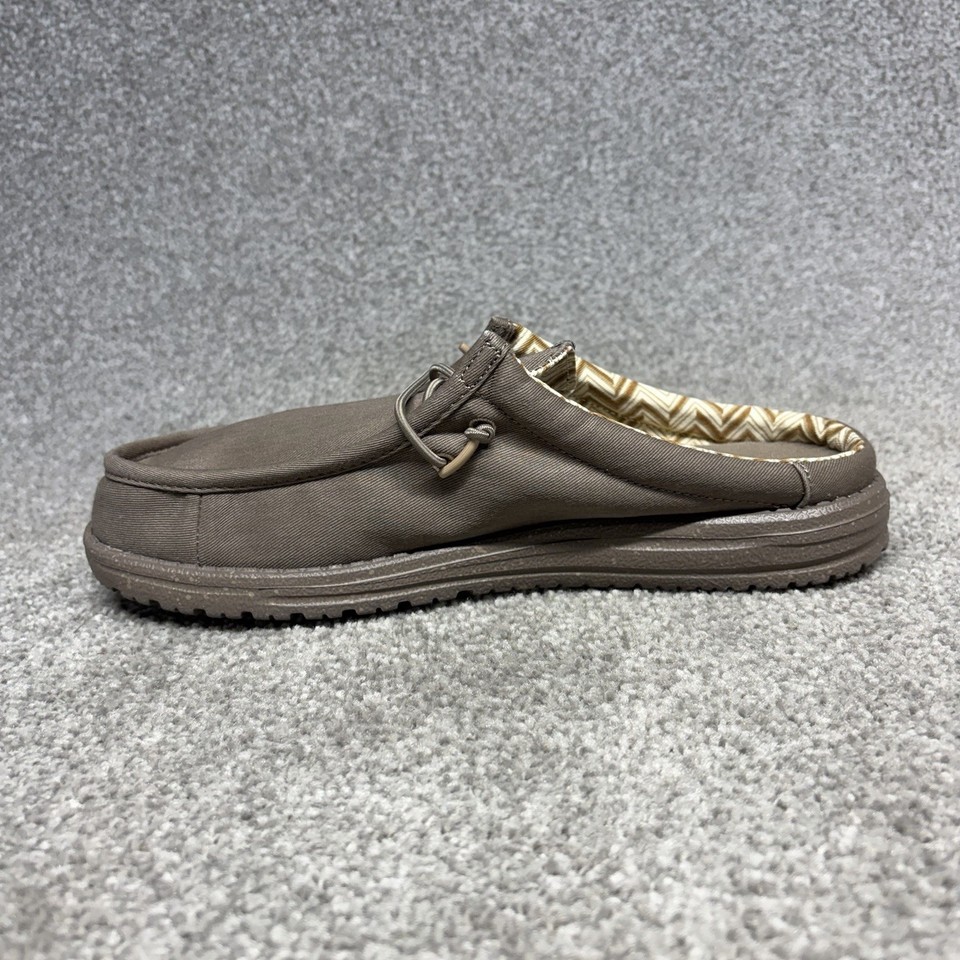 Hey Dude Wally Slip Stretch Canvas Mule Shoes Men’s Size 8 Brown Slip ...