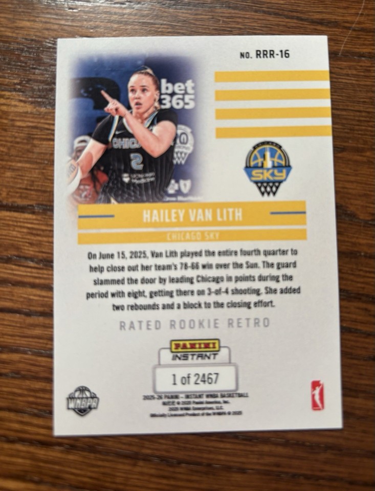 2025 Panini Instant WNBA - #RRR-16 Hailey Van Lith Rated Rookie Retro ...