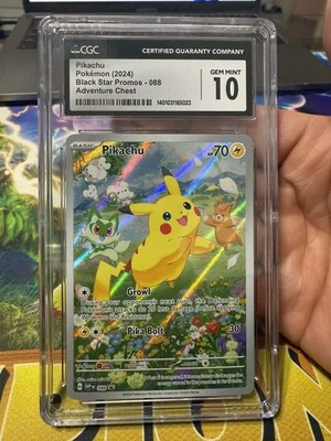 Pikachu 088 - Pokémon Black Star Promos: Adventure Chest CGC 10 Gem ...